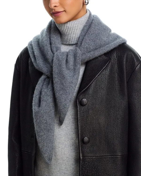 Aqua Brushed Cashmere Triangle Wrap Exclusive - Grey