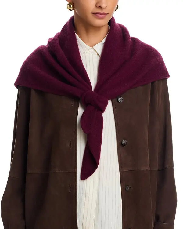 Aqua Brushed Cashmere Triangle Wrap Exclusive - Red