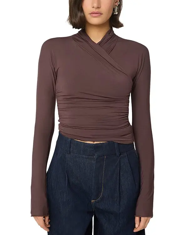 THE LINE BY K Felix Ruched Long Sleeve Top