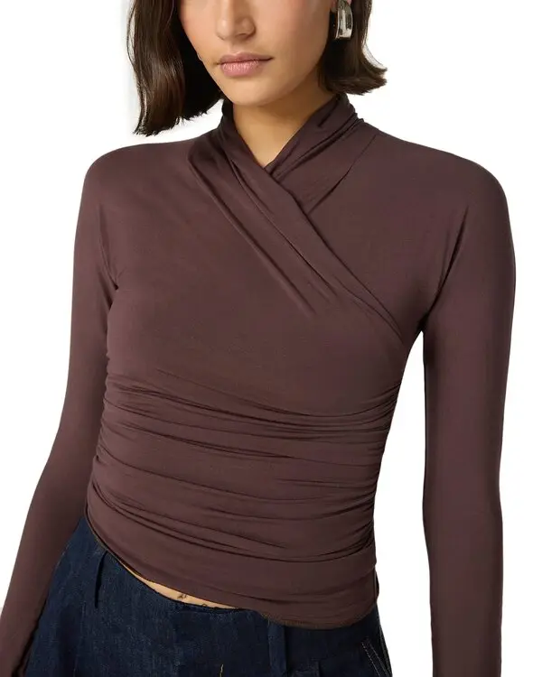 THE LINE BY K Felix Ruched Long Sleeve Top