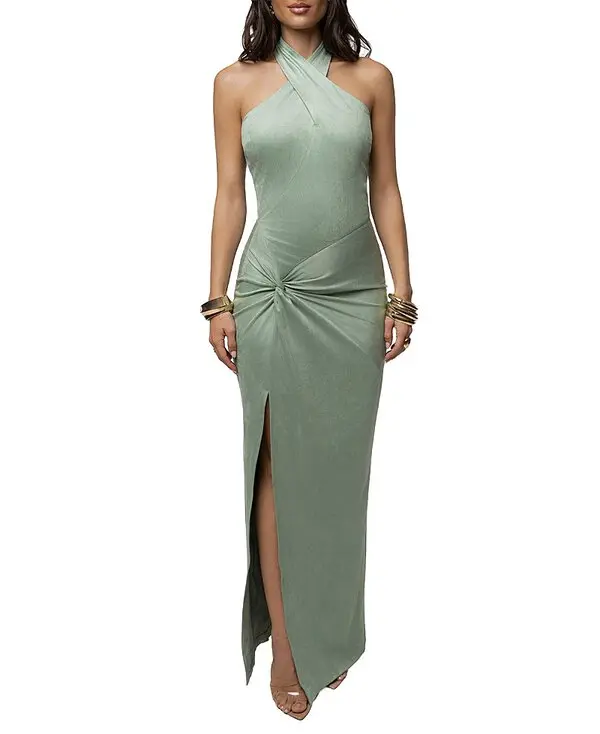 JLUXLABEL Charlotte Halter Maxi Dress - Seafoam