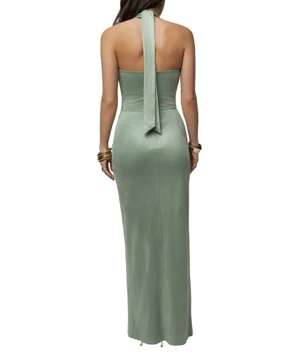 JLUXLABEL Charlotte Halter Maxi Dress - Seafoam
