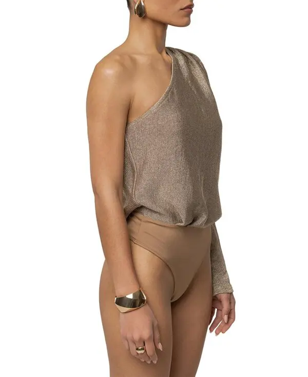 JLUXLABEL Resort Metallic Bodysuit - Gold