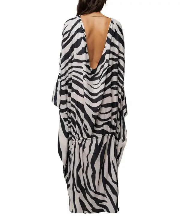 JLUXLABEL Sienna Sheer Cover Up - Navy Zebra