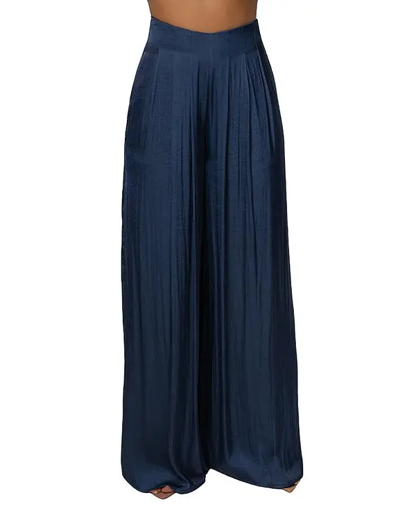 JLUXLABEL Core Form Pleated Wide-leg Trousers - Blue