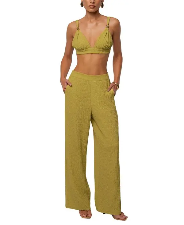 JLUXLABEL Unwind Textured Wide Leg Pants