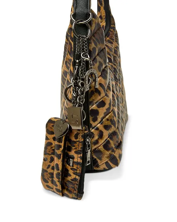 THINK ROYLN Icon Quilted Animal Print Shoulder Bag