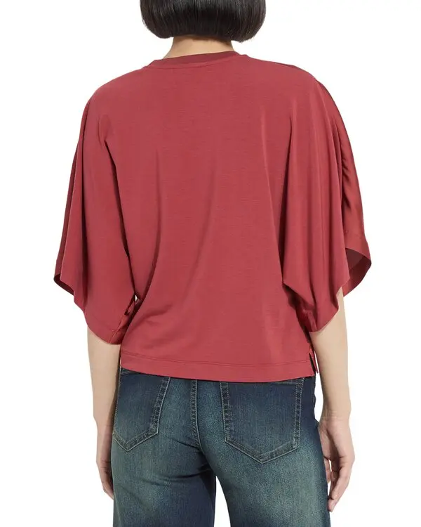 Lyssé Ginger Mixed Media Dolman Sleeve Top - Copper Blush