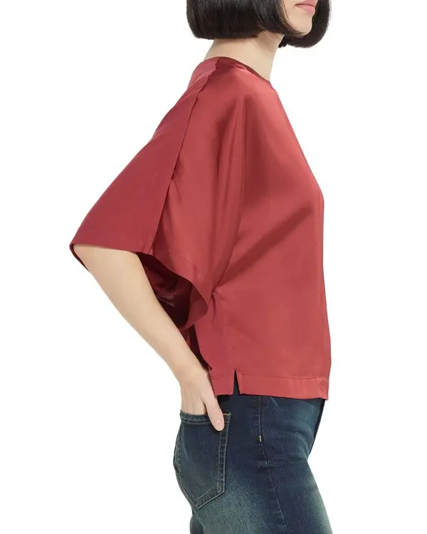Lyssé Ginger Mixed Media Dolman Sleeve Top - Copper Blush