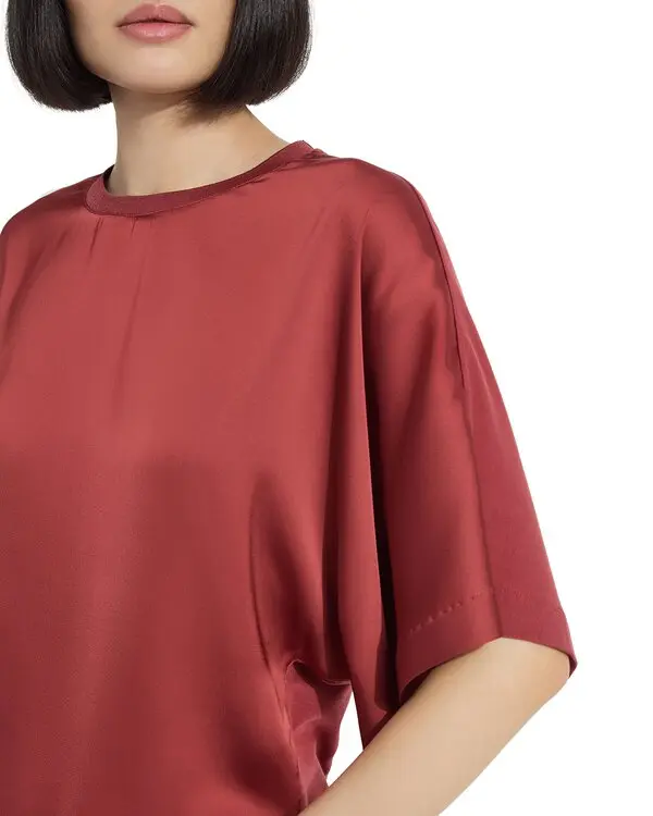 Lyssé Ginger Mixed Media Dolman Sleeve Top - Copper Blush