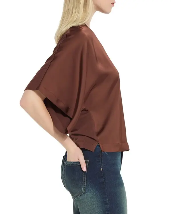 Lyssé Ginger Mixed Media Dolman Sleeve Top