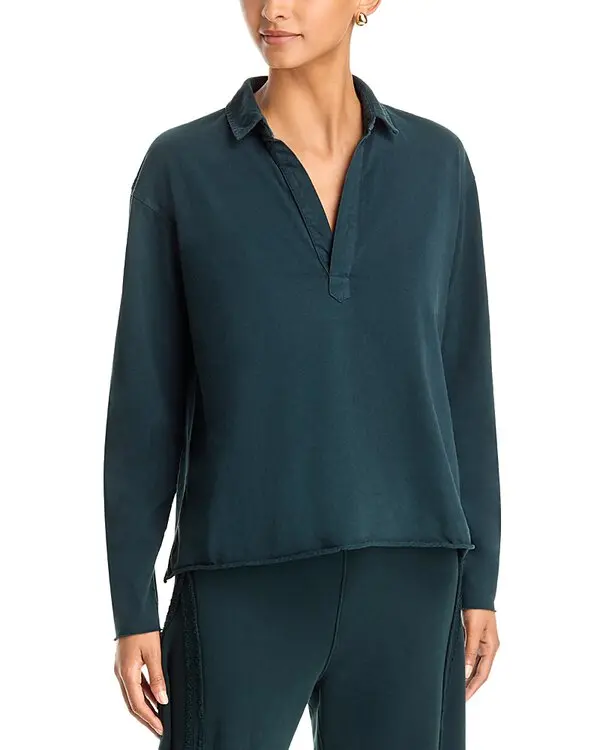 Frank & Eileen Patrick Cotton Collared Sweatshirt - Pine