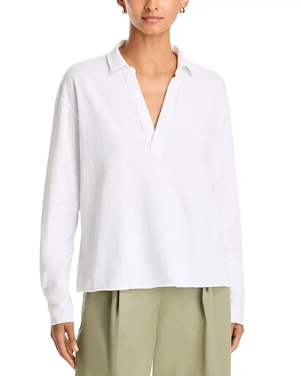 Frank & Eileen Patrick Cotton Collared Sweatshirt - White