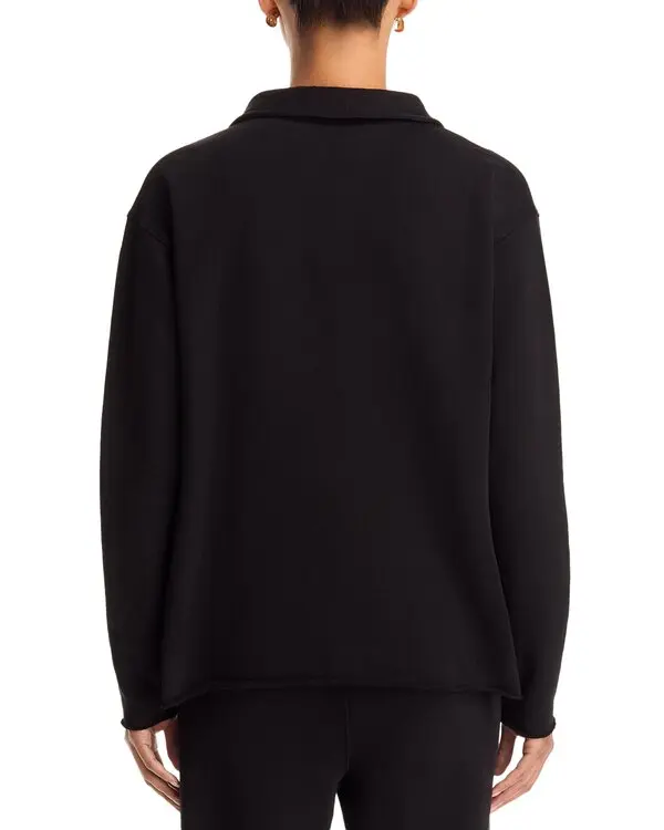 Frank & Eileen Patrick Cotton Collared Sweatshirt - Black