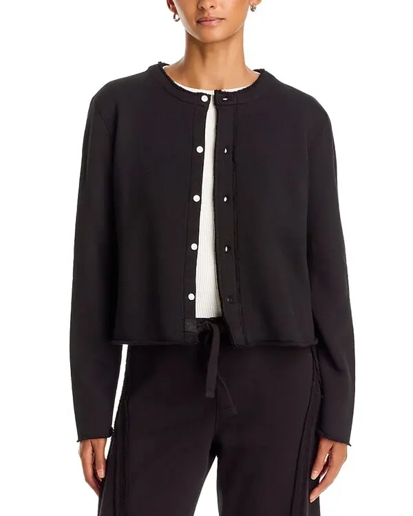 Frank & Eileen Jackie Cotton Sweatshirt Cardigan - Black