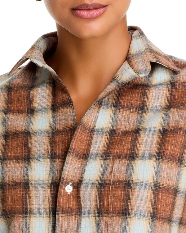 Frank & Eileen Silvio Cotton Plaid Button-up Shirt - Multi Brown Plaid