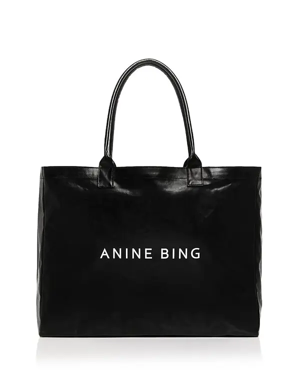 ANINE BING Leo Large Coated Canvas Tote Bag