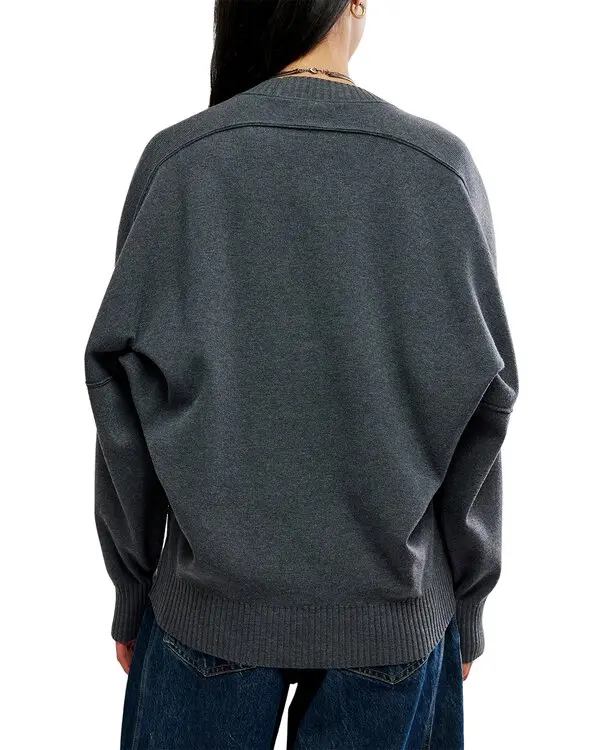 Free People Alma Long Sleeve Sweater - Charcoal