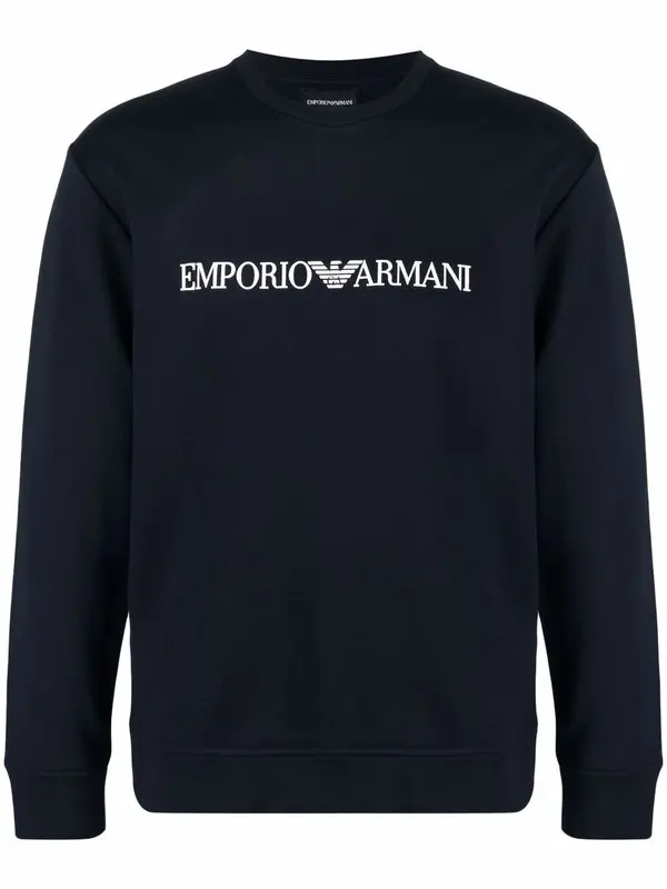 Emporio Armani Logo Cotton Sweatshirt - Blue