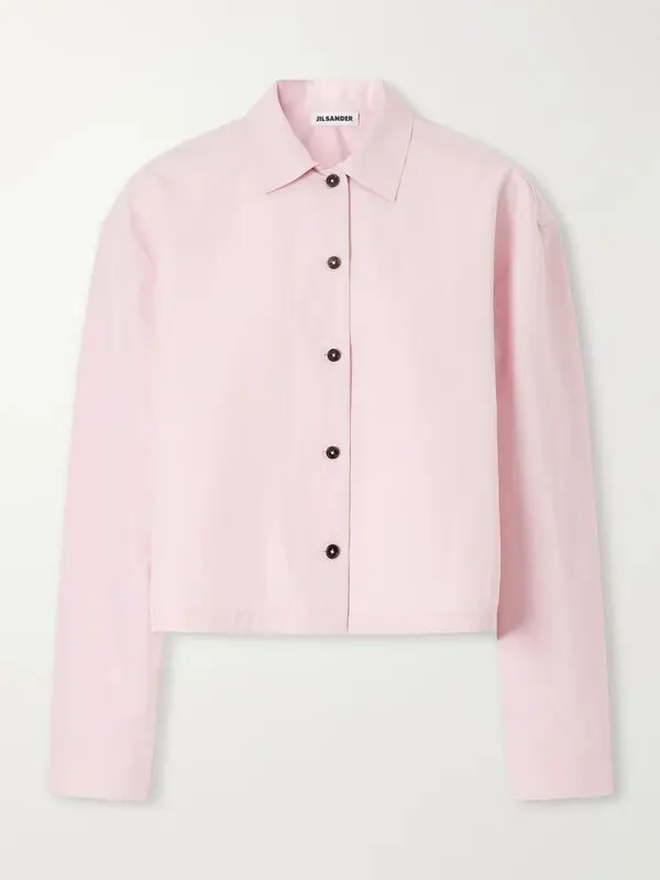 JIL SANDER Cropped Poplin Shirt - Pink