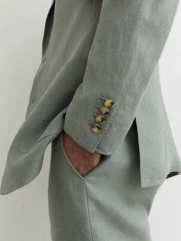 REISS Atlantic Linen-twill Single-breasted Blazer Tailored-fit
