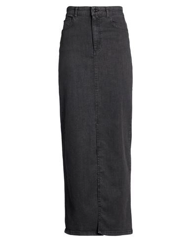 EMME BY MARELLA Denim Skirt Charcoal Size Cotton, Elastane