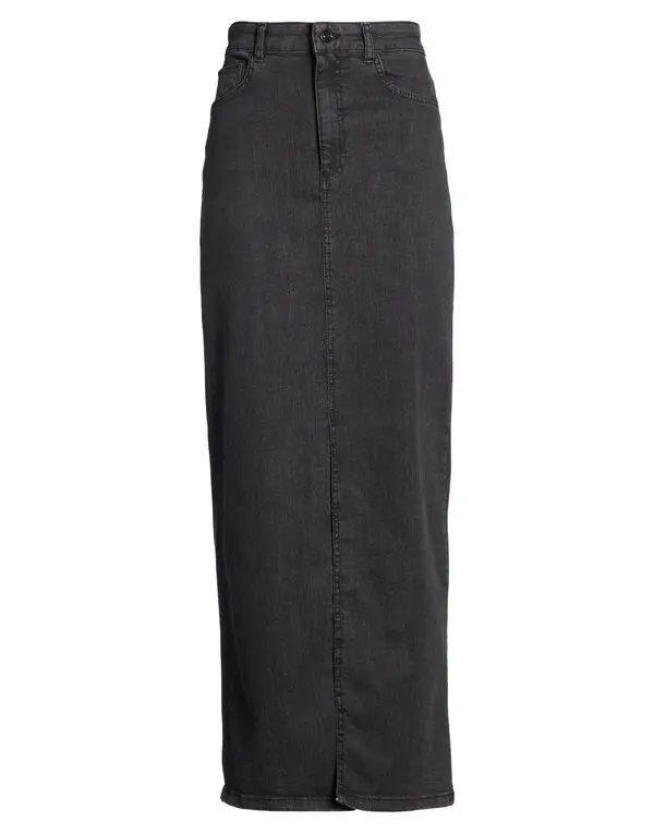 EMME BY MARELLA Denim Skirt Charcoal Size Cotton, Elastane