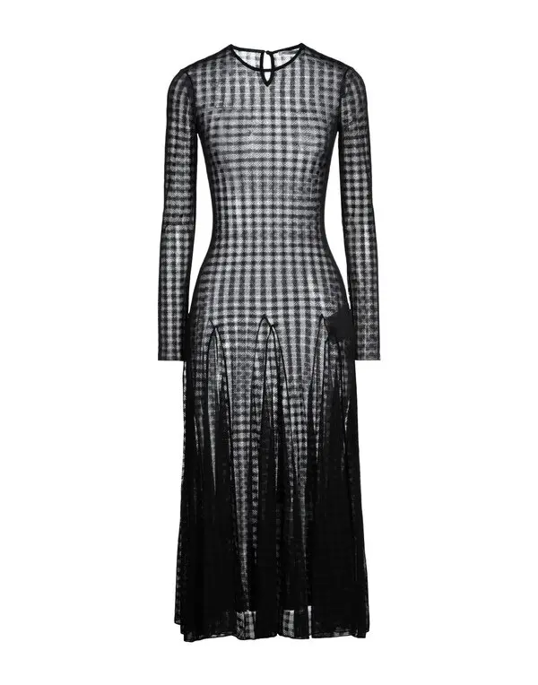 AMI Paris Checked Mesh Midi Dress
