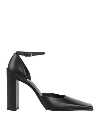 Alaïa Leather Block Heel Pumps With Ankle Strap