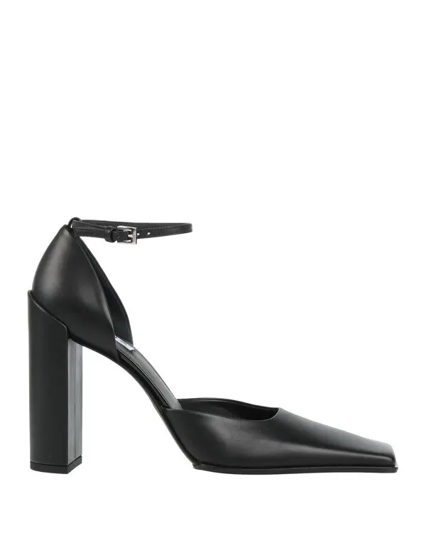 Alaïa Leather Block Heel Pumps With Ankle Strap