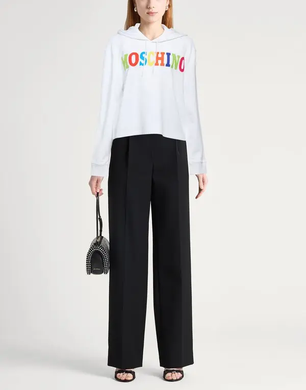 Moschino Cotton Terry Hoodie With Appliquéd Logo - White