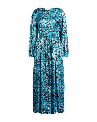 JUCCA Maxi Dress With Belt And Multicolor Print