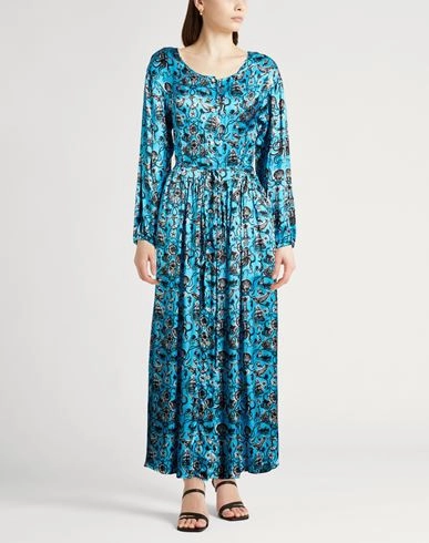 JUCCA Maxi Dress With Belt And Multicolor Print
