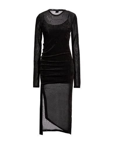 Pinko Mesh Long Sleeve Gathered Midi Dress
