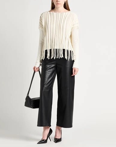 Liviana Conti Virgin Wool Sweater With Fringe Detail - White