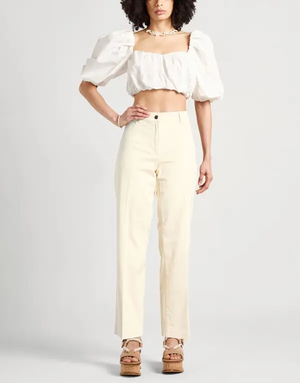 Moncler Jeans Ivory Size Cotton, Elastane