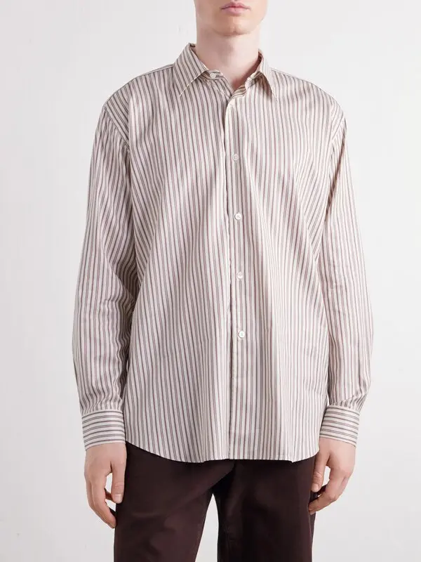 Auralee Striped Cotton And Silk-blend Shirt