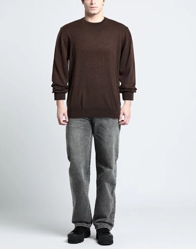 GIOFERRARI Chocolate Merino Wool Crewneck Sweater