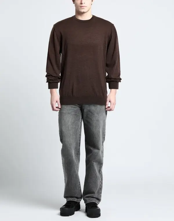 GIOFERRARI Chocolate Merino Wool Crewneck Sweater