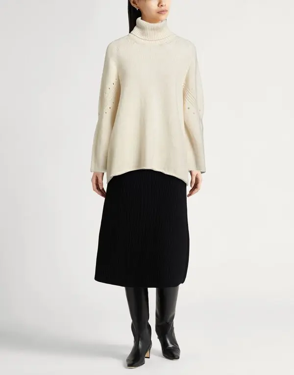 SEMICOUTURE Turtleneck Cream Size Cashmere, Polyamide