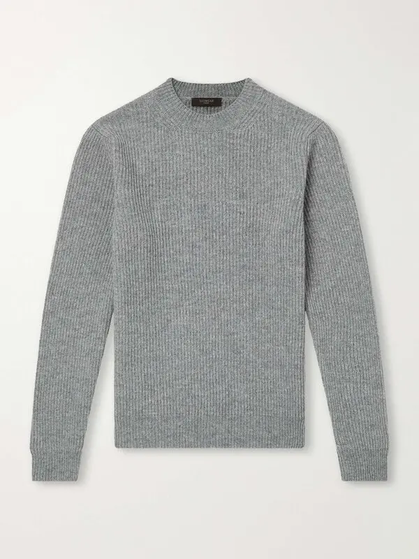 SLOWEAR Zanone Slim-fit Ribbed Wool Sweater