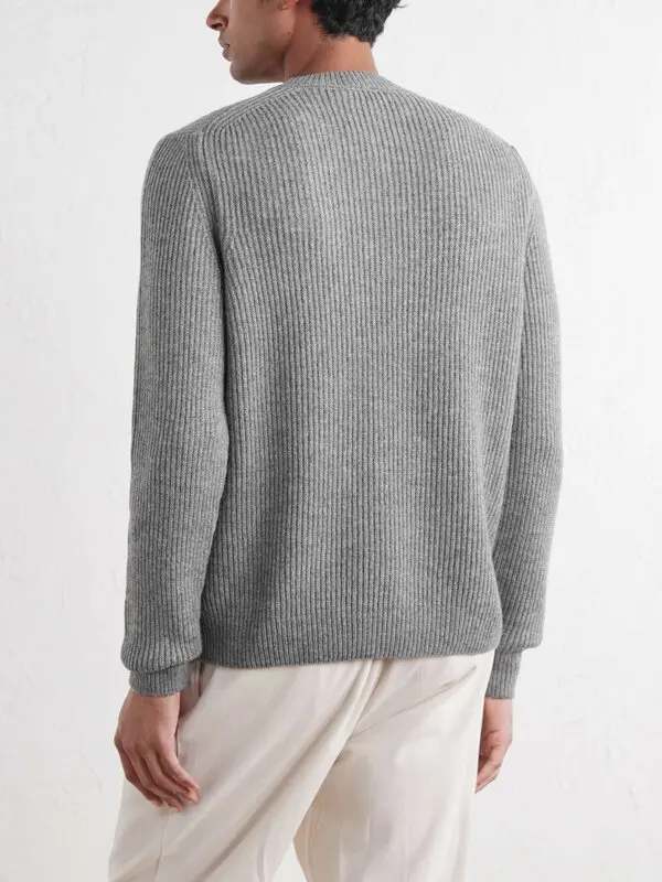 SLOWEAR Zanone Slim-fit Ribbed Wool Sweater
