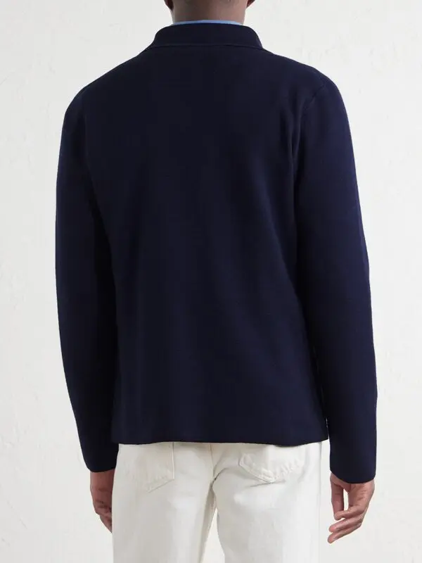 Inis Meáin Merino Wool, Cotton And Cashmere-blend Cardigan - Blue