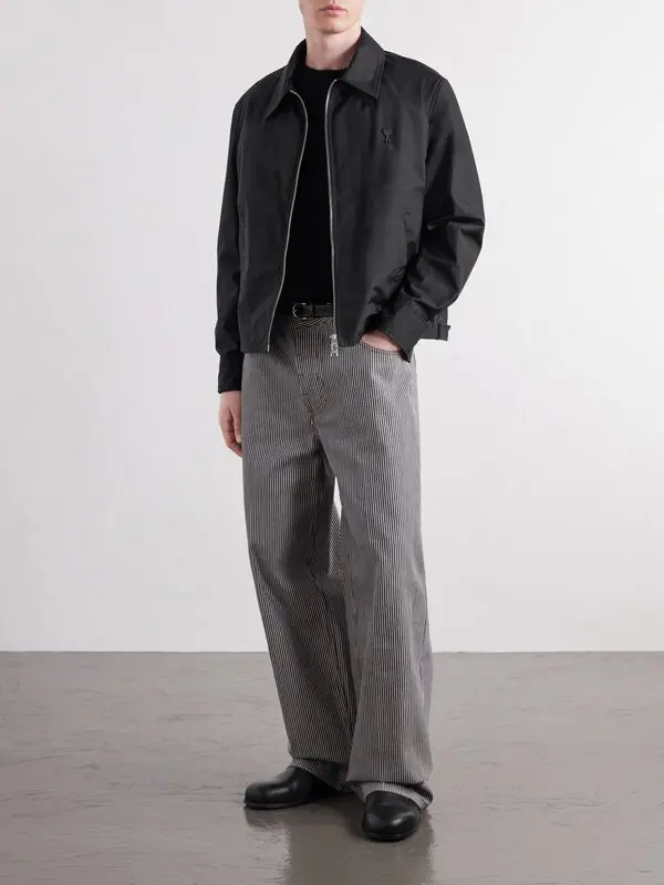 AMI Paris Logo-appliquéd Shell Blouson Jacket