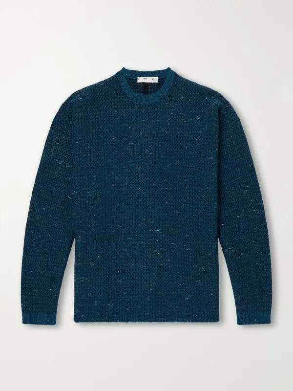 Inis Meáin Tonnta Merino Wool And Cashmere-blend Sweater - Blue