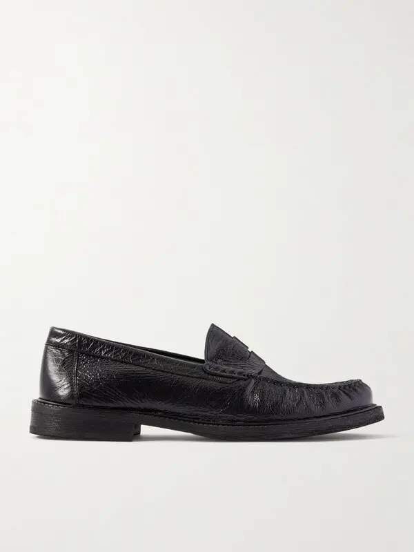 VINNY'S Yardee Tumbled Leather Loafers
