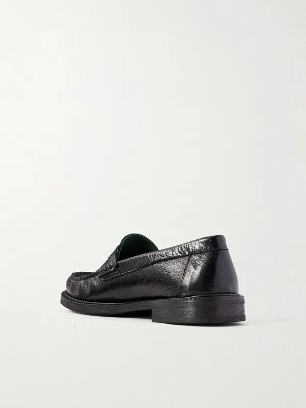 VINNY'S Yardee Tumbled Leather Loafers