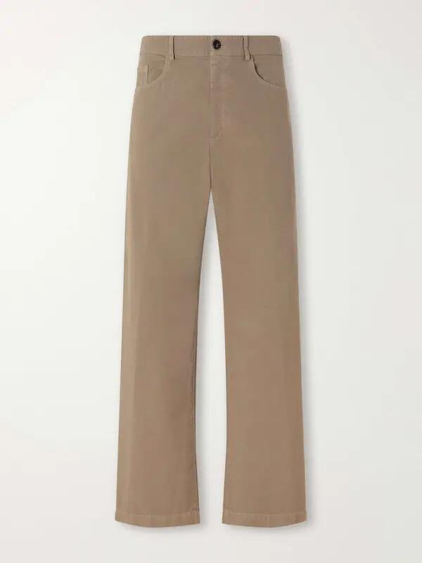 Dries Van Noten Straight-leg Cotton Trousers - Beige