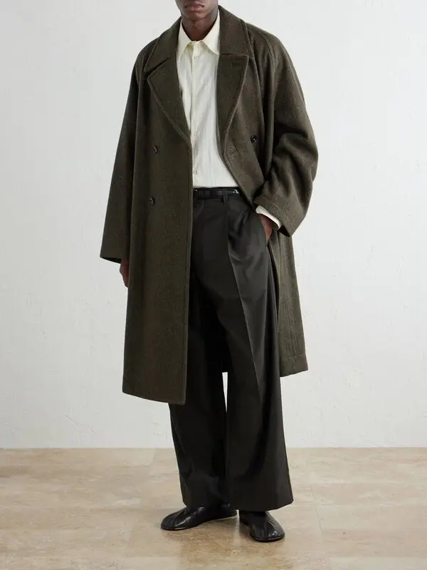 LEMAIRE Straight-leg Pleated Trousers - Brown
