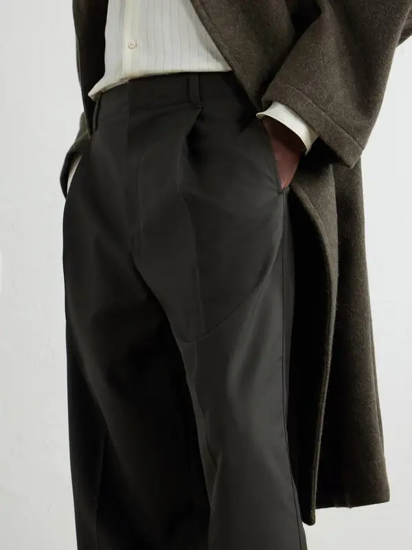 LEMAIRE Straight-leg Pleated Trousers - Brown